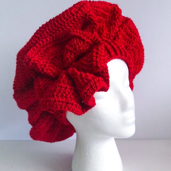Crochet Pattern Beret "paris", Crochet Slouchy Hat Pattern, French ...