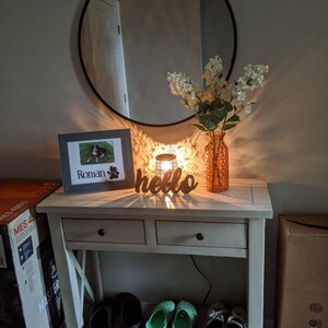 Hello Wood Word Cutout Wooden letters Welcome Sign Laser Cut | Etsy