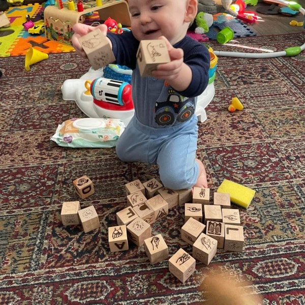 American Sign Language Blocks, Multi-language Blocks - Etsy
