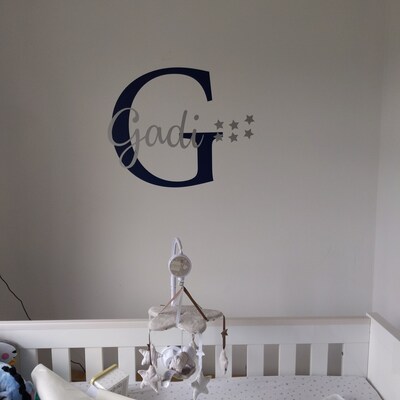 Personalised Name Wall Sticker Personalized Custom Initial Nursery ...
