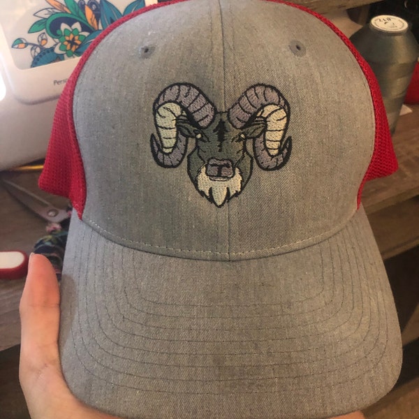 Argali Head Embroidery Design Animal Embroidery Design Ram Embroidery ...