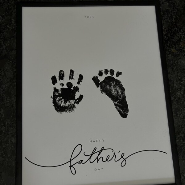PRINTABLE Fathers Day Handprint Footprint Art / Personalized Gift for ...