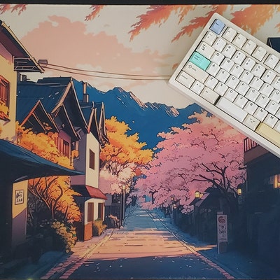 Anime Cafe Desk Mat, Lofi Aesthetic Large Mousepad, Serene Academia ...