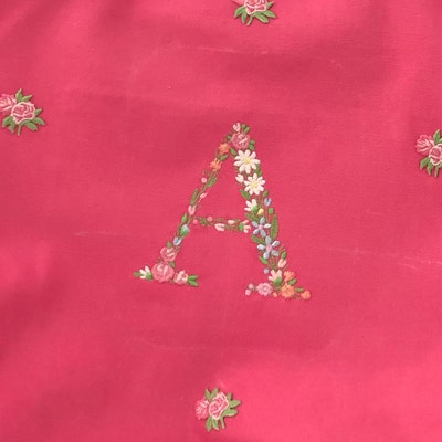 Machine Embroidery LETTER A Uppercase 9,6cm/3.80 Tall Dainty Floral ...