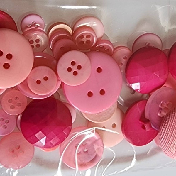 100 Pink Mix of Sewing Buttons 3.99 Shipping - Etsy