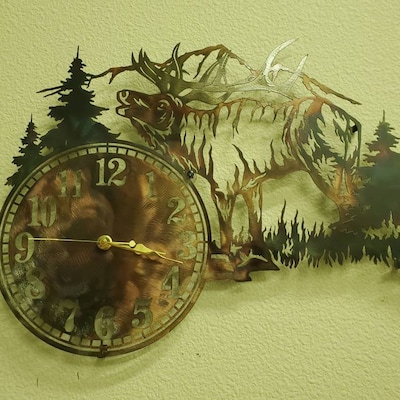Bugling Elk in Mountain Scene Metal Wall Hanging - Etsy