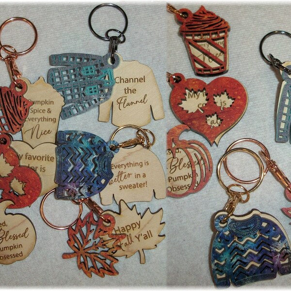 Laser Cut Digital File / Fall Autumn Keychain SVG, PNG / Glowforge ...