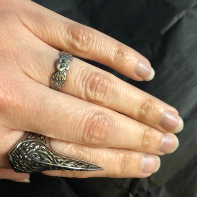 Mini Taphophile Ring in Sterling Silver or Gold Memento Mori Skull - Etsy