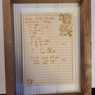 Custom Wood Recipe Card, Personalized Handwriting Gift, Unique Mothers ...
