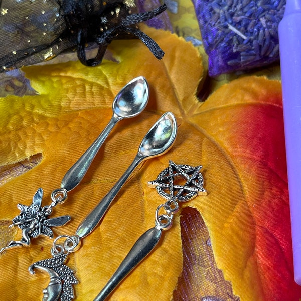 Witchy Little Charm Spoons, Apothecary Spoons, Incense Spoons, Spooky ...