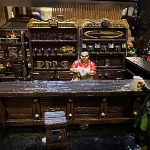 Terrainminiatuurset tavernebar: 28/32/38 mm fantasy-RPG mini voor DnD ...