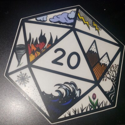 Elemental D20 Decal Sticker - Etsy