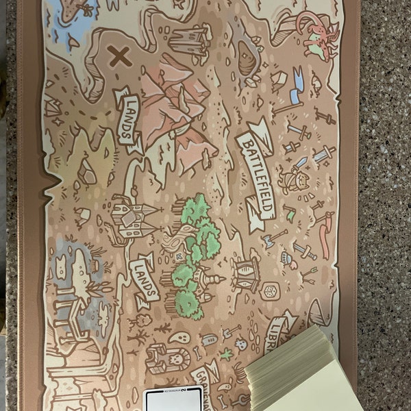 Treasure Map Playmat With Phases and Zones // Deskmat and Mousepad ...