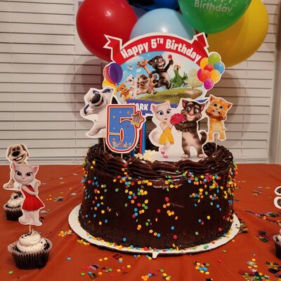Personalised Digital Printout Talking Tom & Friends Cake Topper - Etsy