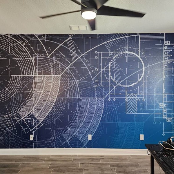 Blueprints Patent Wallpaper Architecture Peel and Stick & Art Wall ...