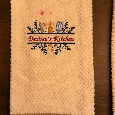 Kitchen Utensils Split Embroidery Design, Baking Tools Flower ...