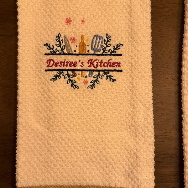 Kitchen Utensils Split Embroidery Design, Baking Tools Flower ...