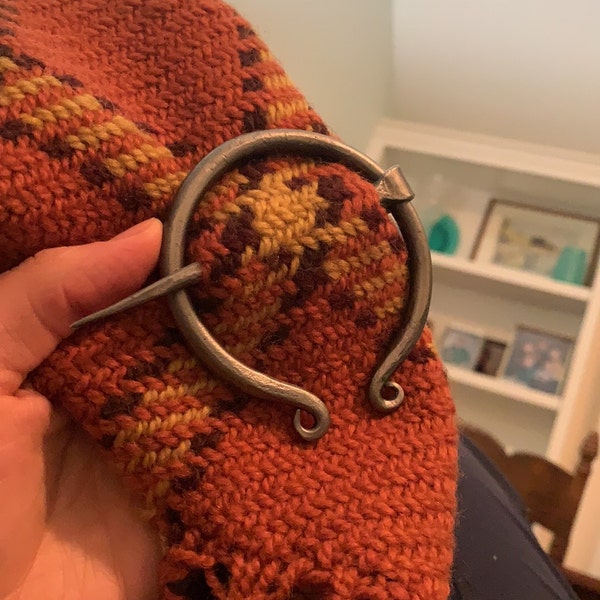 Hand Forge Penannular Shawl Pin, Cloak Pin, Wool Blanket Pin - Etsy