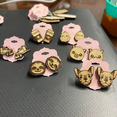 NEW Earring Studs Laser and Engraving File Bundle 4 50 DESIGNS ...