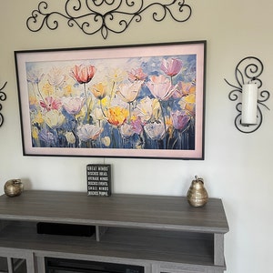 Spring Frame TV Art Instant Download Wildflower Floral Embroidery ...