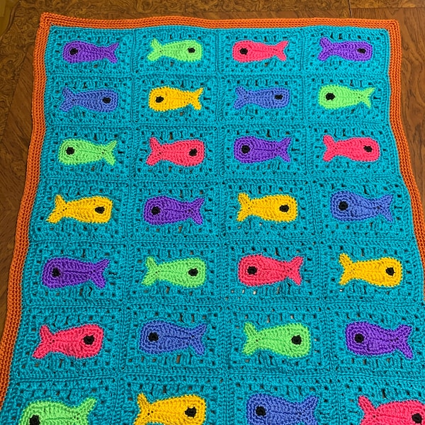 CROCHET PATTERN Baby Blanket, Fish Baby Blanket Crochet Pattern ...