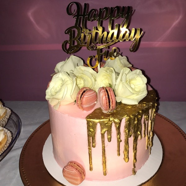 Personalized Birthday Cake Topper - Holographic Super Reflective Sign ...