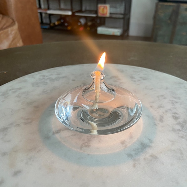 Hand-blown Glass Oil Lamp - Flying Saucer - Etsy