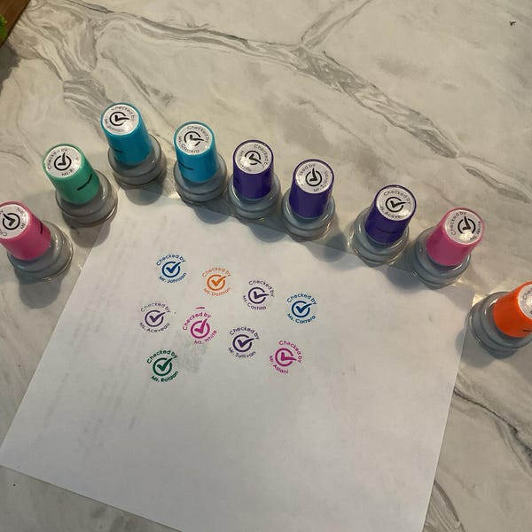 Personalized Teacher Checklist Stamp, Teacher Writing Checklist Stamp ...