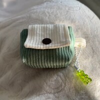 Mini Two tone snap purse card wallet pouch Cotton Corduroy cute gift ...