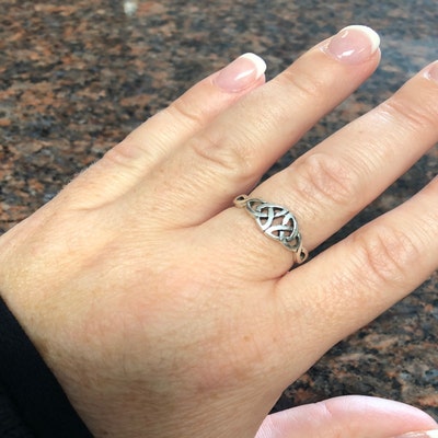 Celtic Ringsilver Celtic Double Trinity Knot Ringknotted Ringirish Knot Ringceltic Knot ...