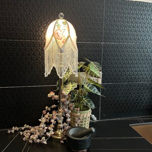 Handmade Fringed Lamp Shades , Green Velvet Victorian Lampshade for ...