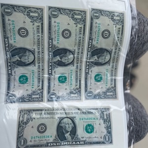 Edible ONE Dollar Bills Sheet of 4 Bills - Etsy