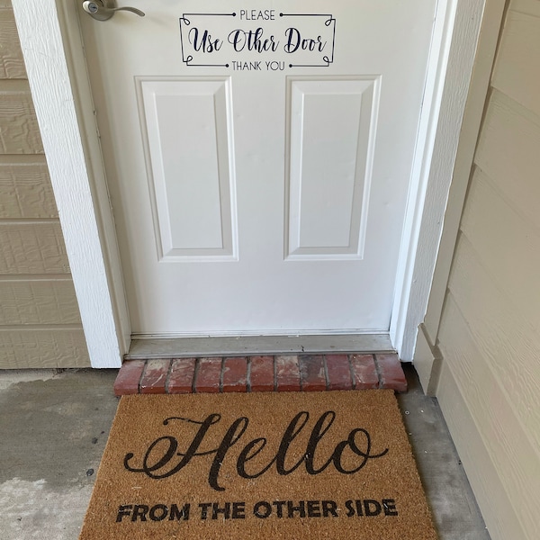 Framed Use Other Door Please & Thank You Vinyl Decal -please and Thank ...