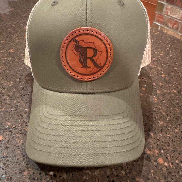 Custom Leather Patch Hats; Retro Classics Trucker Snapback- Stitched ...