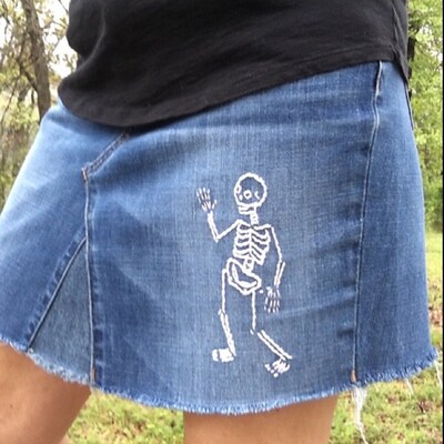 Skeleton Hand Embroidery Pattern Dancing Skeleton Halloween - Etsy