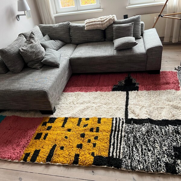 Large Red and White Checkered Rug, Moroccan Berber Checkered Rug ...