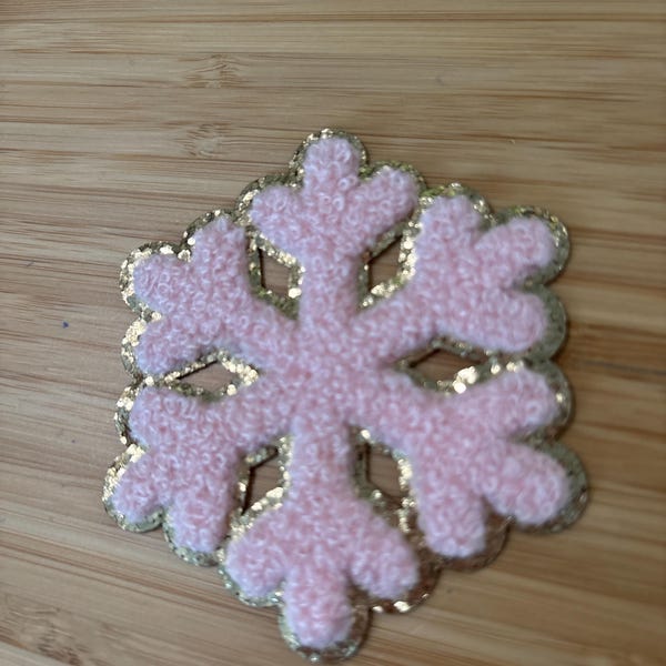 Pink White Stripe Chenille Candy Cane Patch With Gold Glitter Outline 8cm Christmas Patches Cute ...