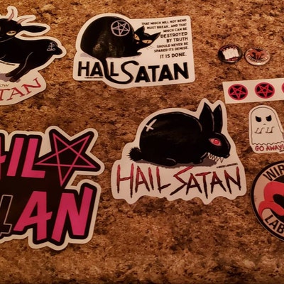HAIL SATAN Vinyl Sticker 6 Long All Weather Laminated - Etsy