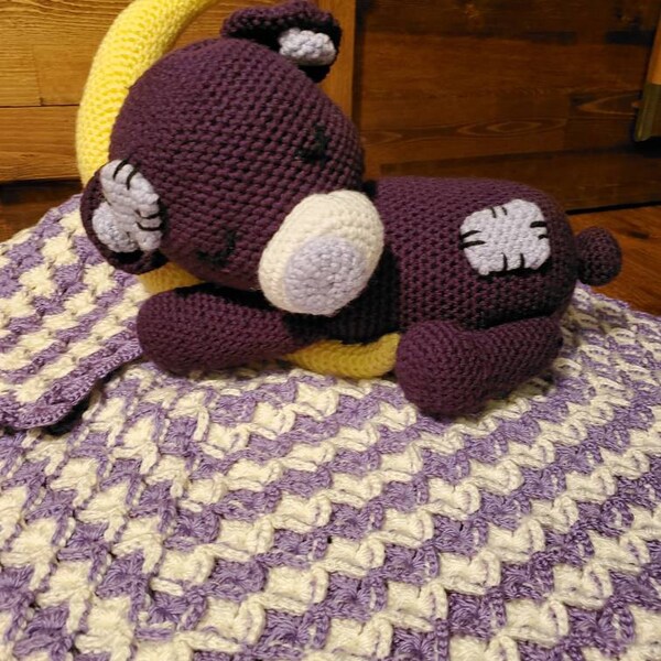 Sleeping Baby Doll & Bassinet/crib, Crochet Bassinet, Crochet Sleeping ...