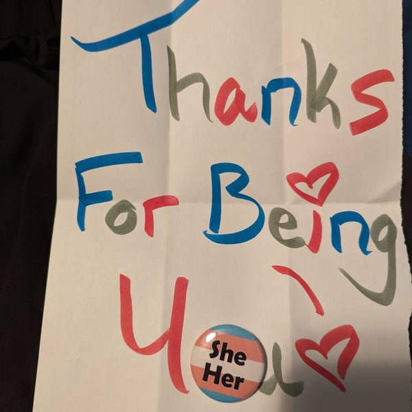 BOLD Trans Flag Pronoun Button they Them - Etsy