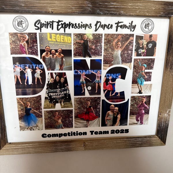Editable 15-photo DANCE Word Collage Canva TEMPLATE Varsity Team Poster ...