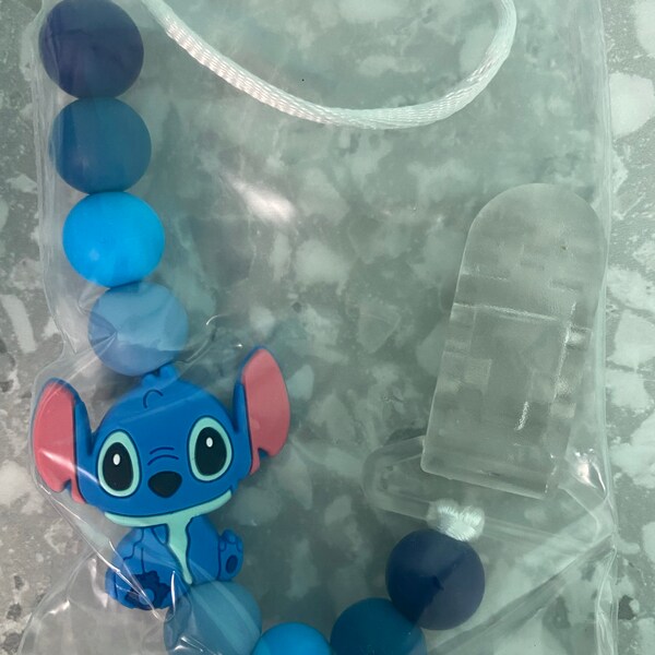 Stitch/ Angel Pacifier Clip - Etsy