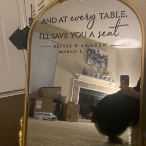 And at Every Table, I'll Save You A Seat Vinyl Decal Wedding Sign Decal ...