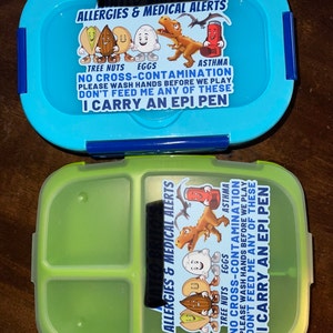 Custom Food Allergy Stickers for Lunch Boxes Labels School Children ...