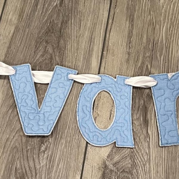Quilted Banner Machine Embroidery Font ITH - Etsy