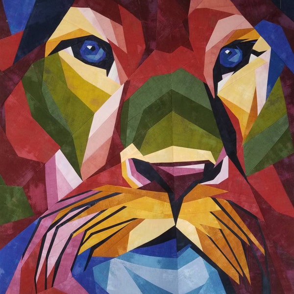 PDF the Heart of a Lion Foundation Paper Piece Pattern; Lion Quilt ...