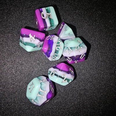 Pink Bead Dnd Dice Set, Polyhedral Dice, D&D Dice, Dungeons and Dragons ...