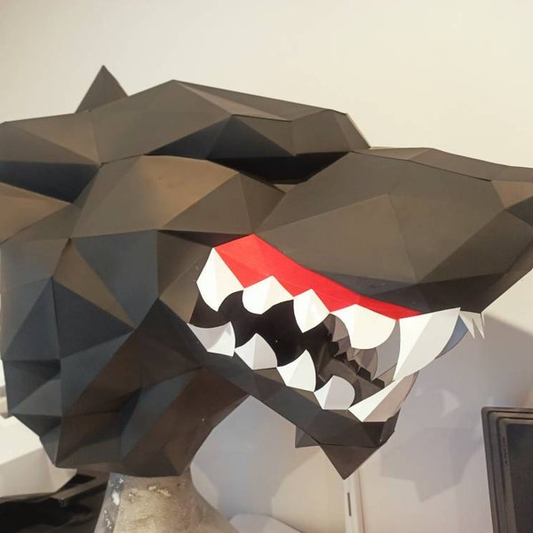 Werewolf Mask, DIY Costume, Paper Wolf Mask, Masquerade Mask Men ...