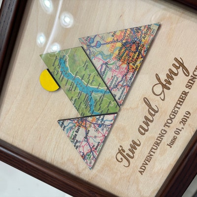 Personalized Map Heart Art, Unique Wedding Gift for Couple, Engagement ...