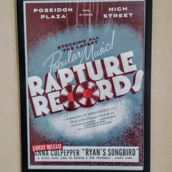 Bioshock Inspired Rapture Records Store Print - Vintage Style Advert - Etsy